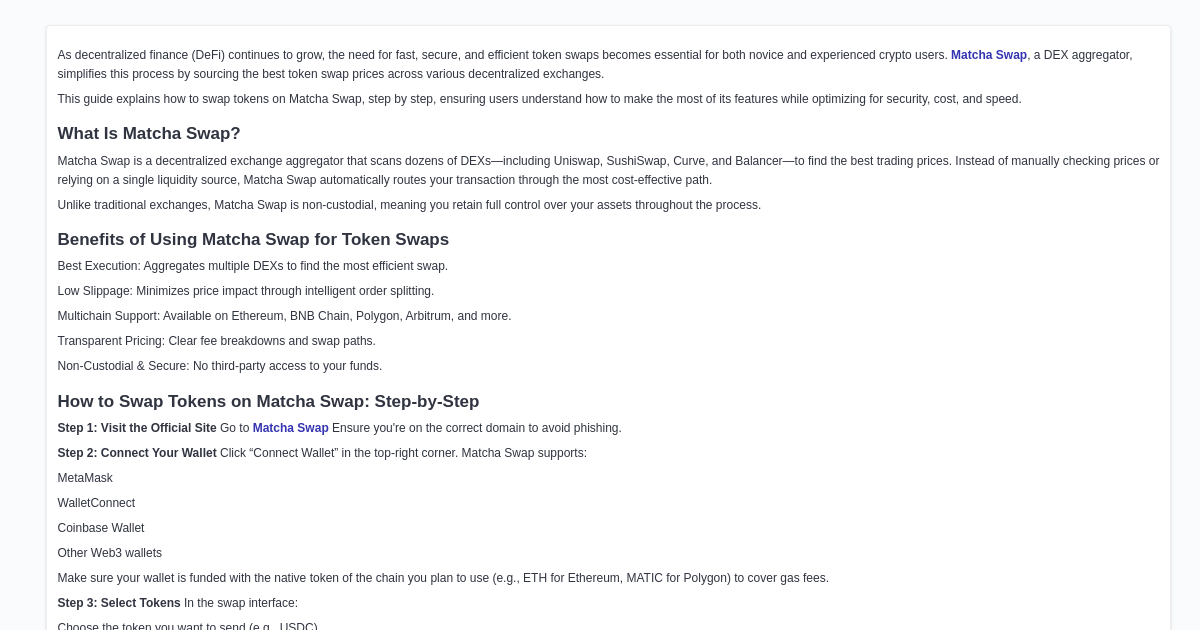 Matcha Swap · Dashboard · Footprint Analytics | Web3 Data Solution ...
