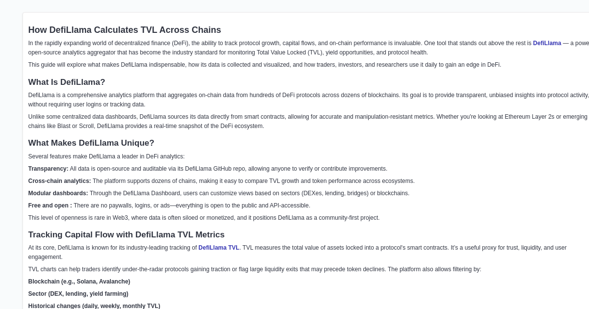 DefiLlama Overview · Dashboard · Footprint Analytics | Web3 Data ...